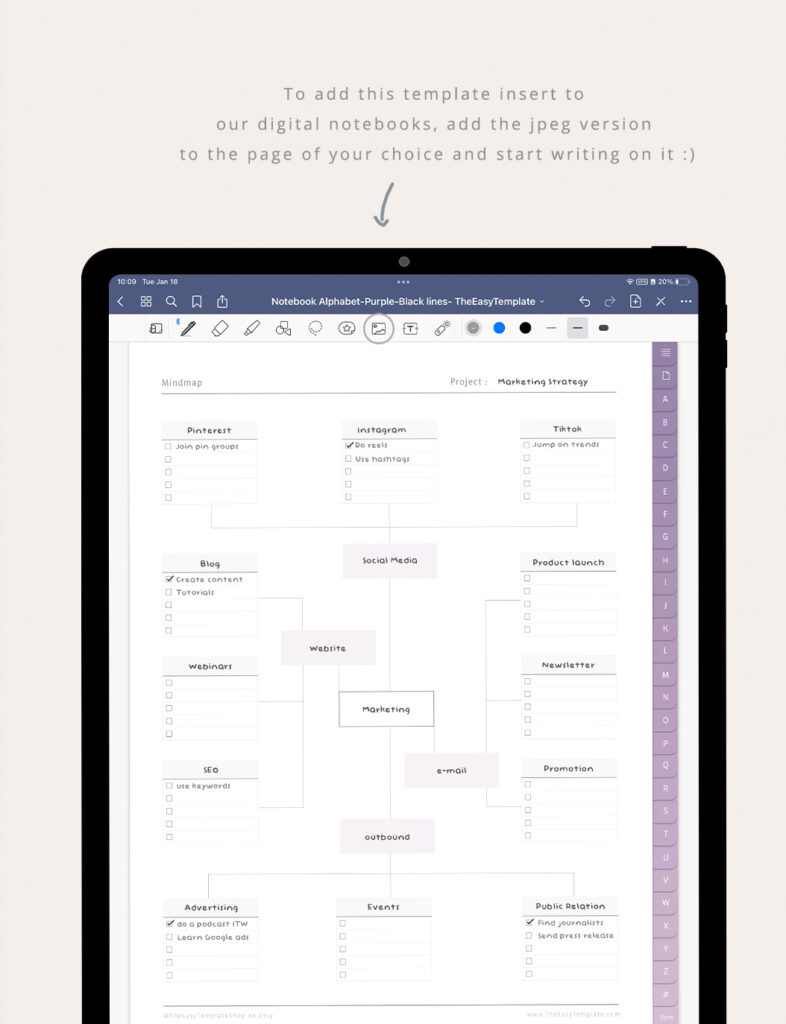 Printable Mind Map Planner to Brainstorm Ideas and create an Action ...